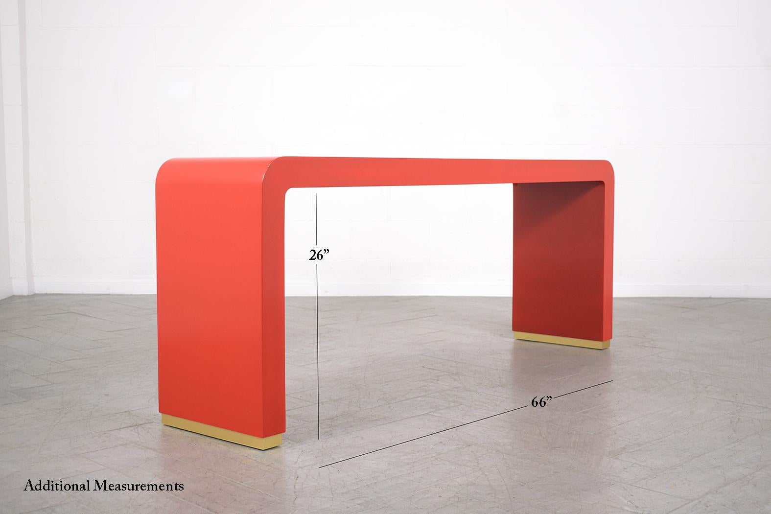 Mid-Century Modern Waterfall Console Table at 1stDibs