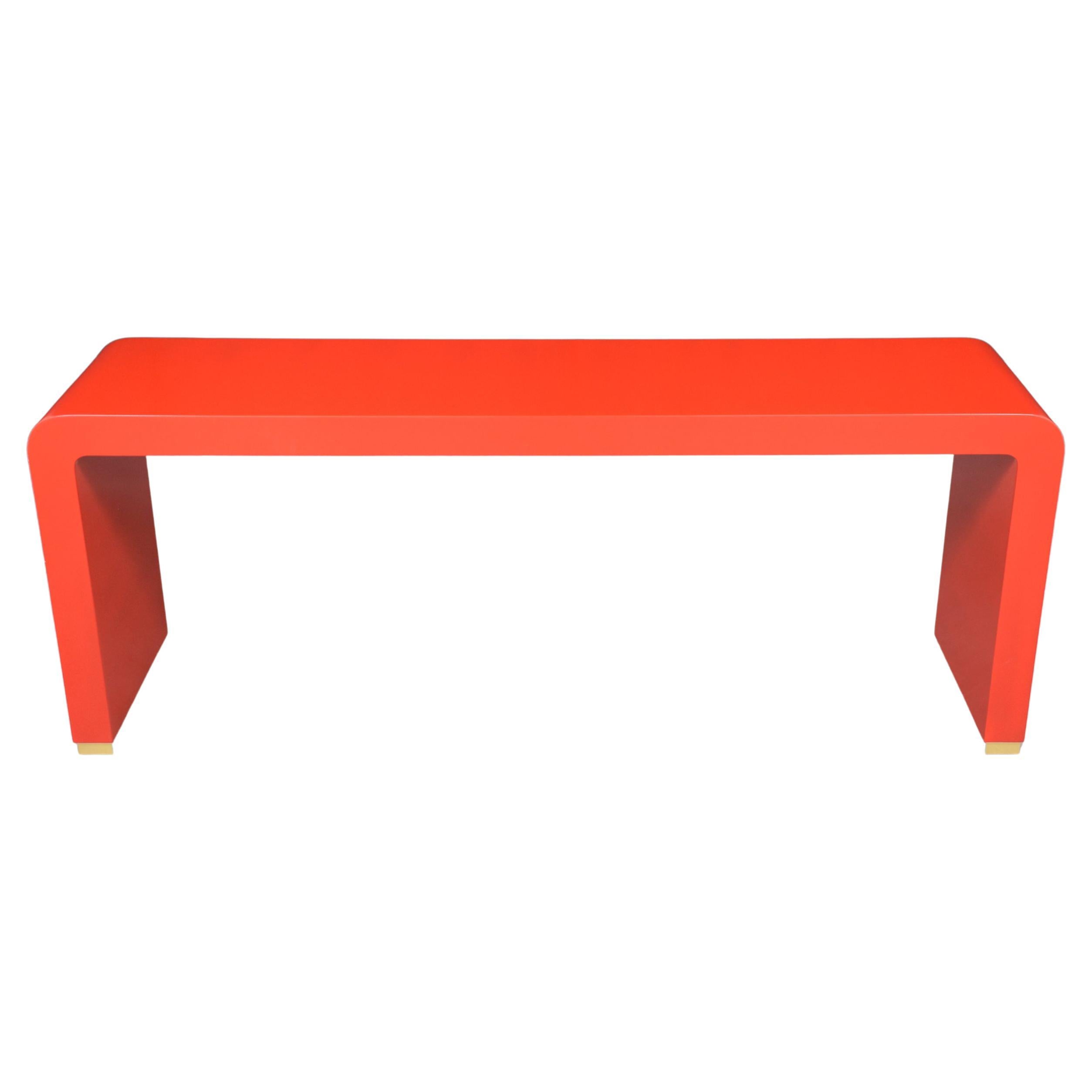 Mid-Century Modern Waterfall Console Table at 1stDibs