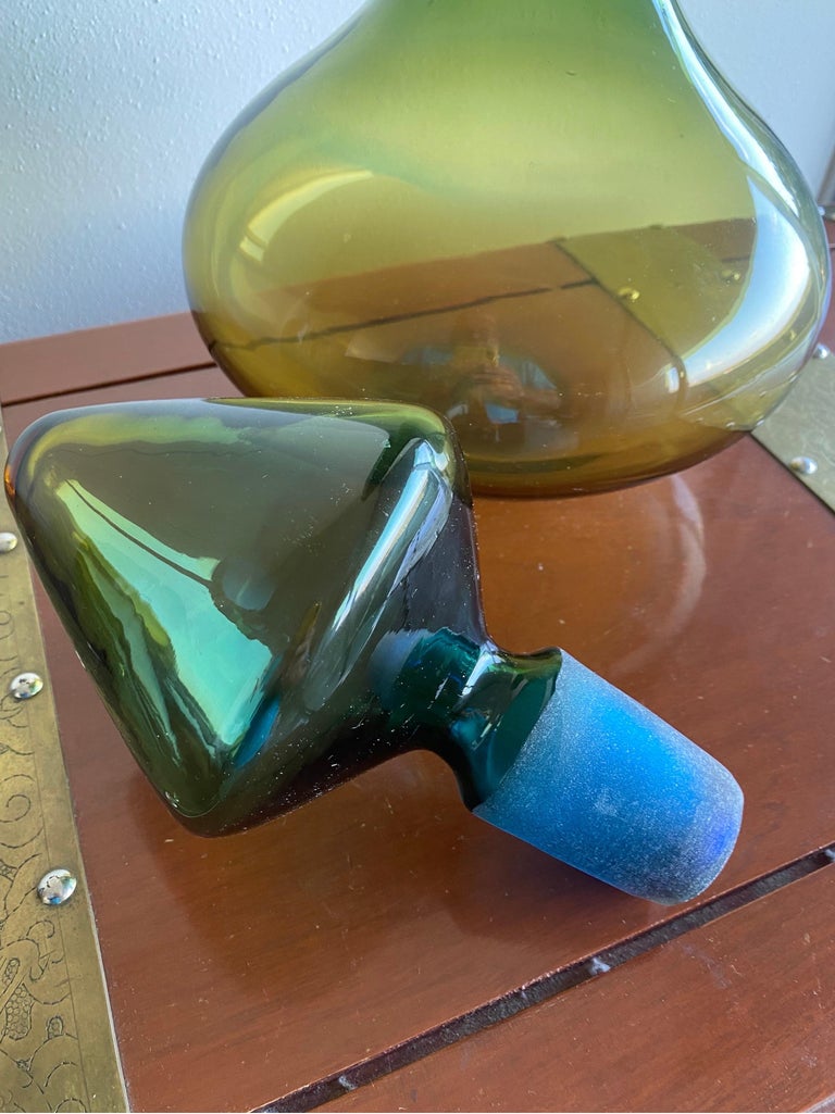 Mid-Century Modern Wayne Husted Glass Decanter for Blenko For Sale at 1stDibs