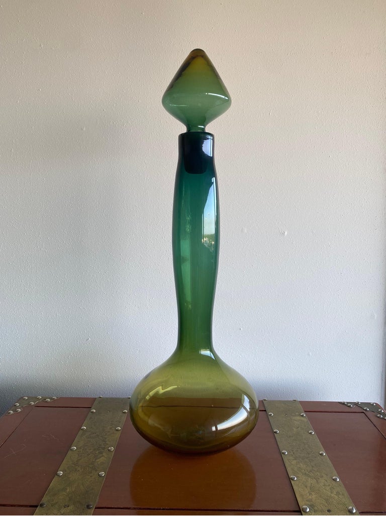 Mid-Century Modern Wayne Husted Glass Decanter for Blenko For Sale at 1stDibs
