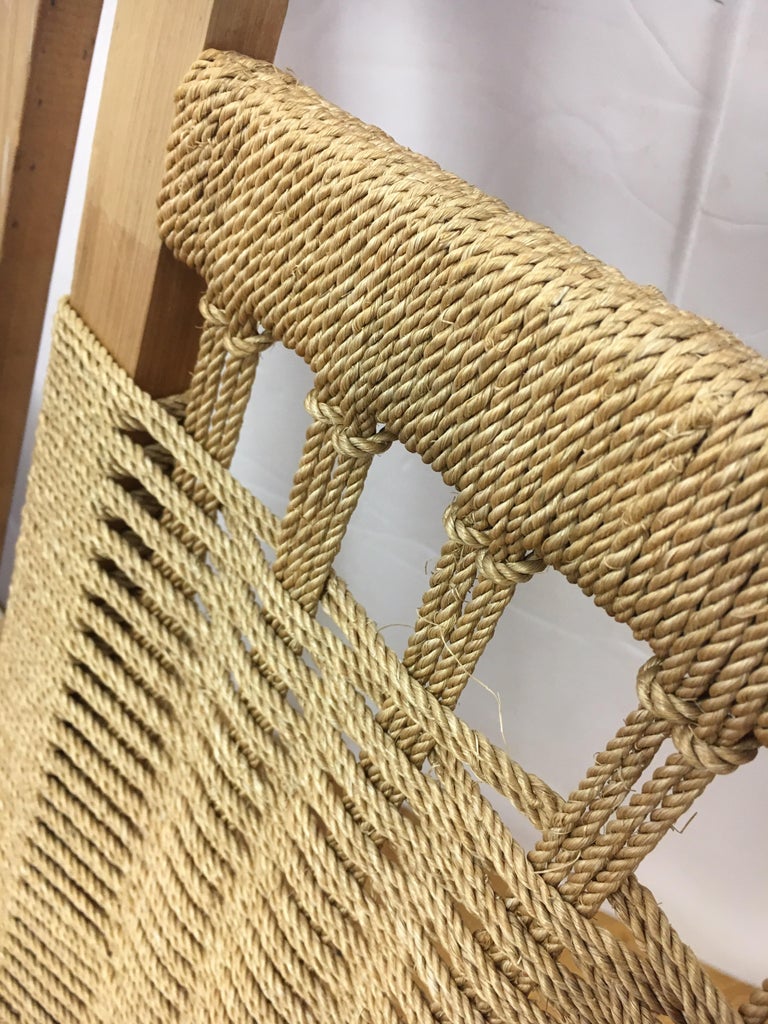 Mid-Century Modern Rope Rocking Chair Rocker For Sale at 1stDibs