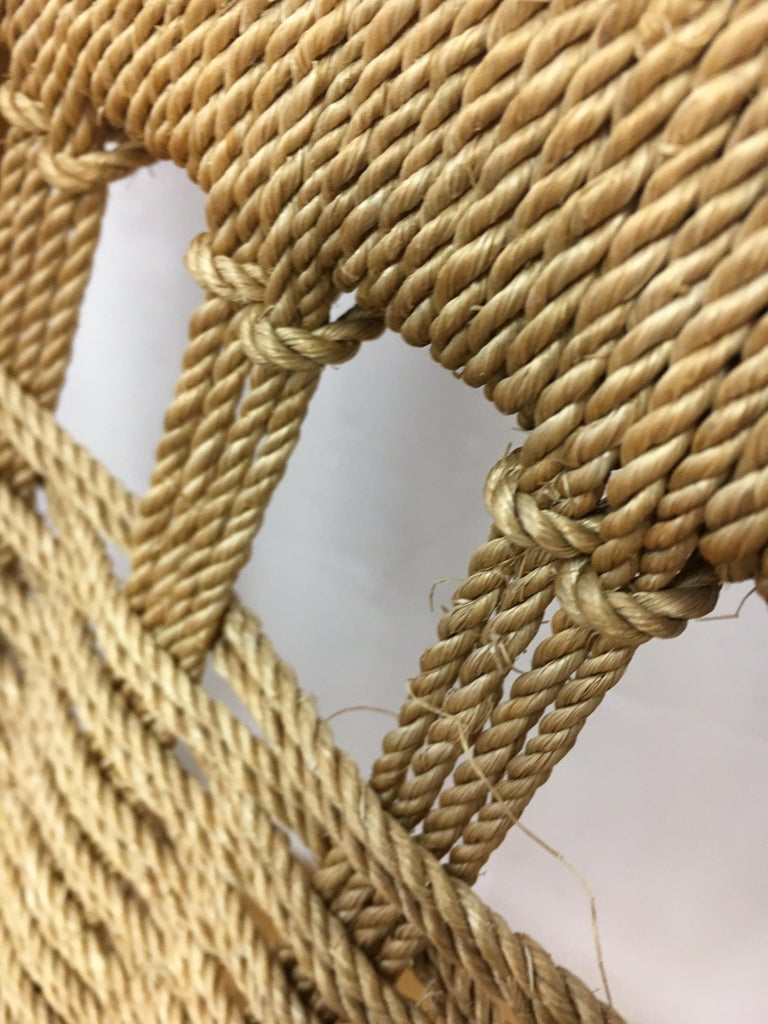 Mid-Century Modern Rope Rocking Chair Rocker For Sale at 1stDibs