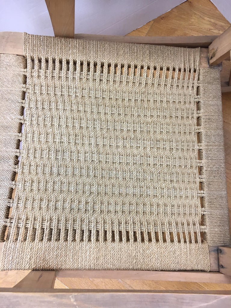 Mid-Century Modern Rope Rocking Chair Rocker For Sale at 1stDibs