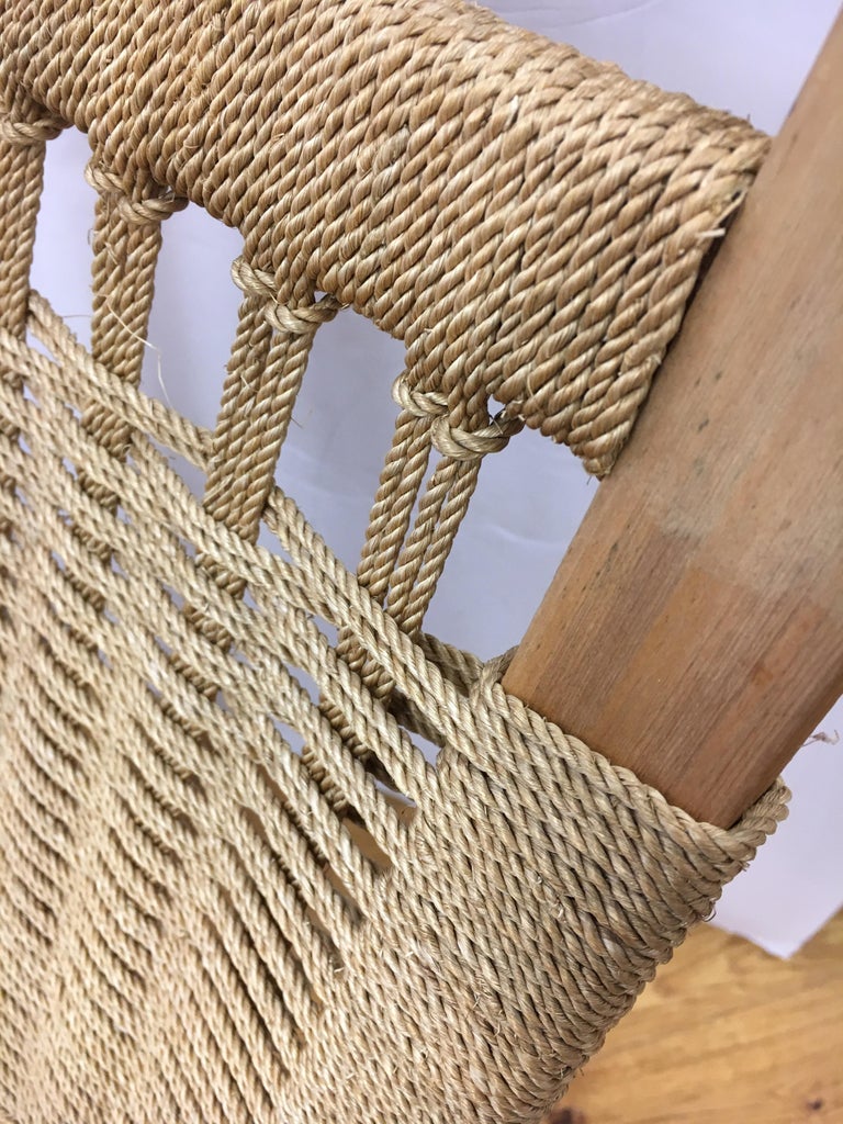 Mid-Century Modern Rope Rocking Chair Rocker For Sale at 1stDibs