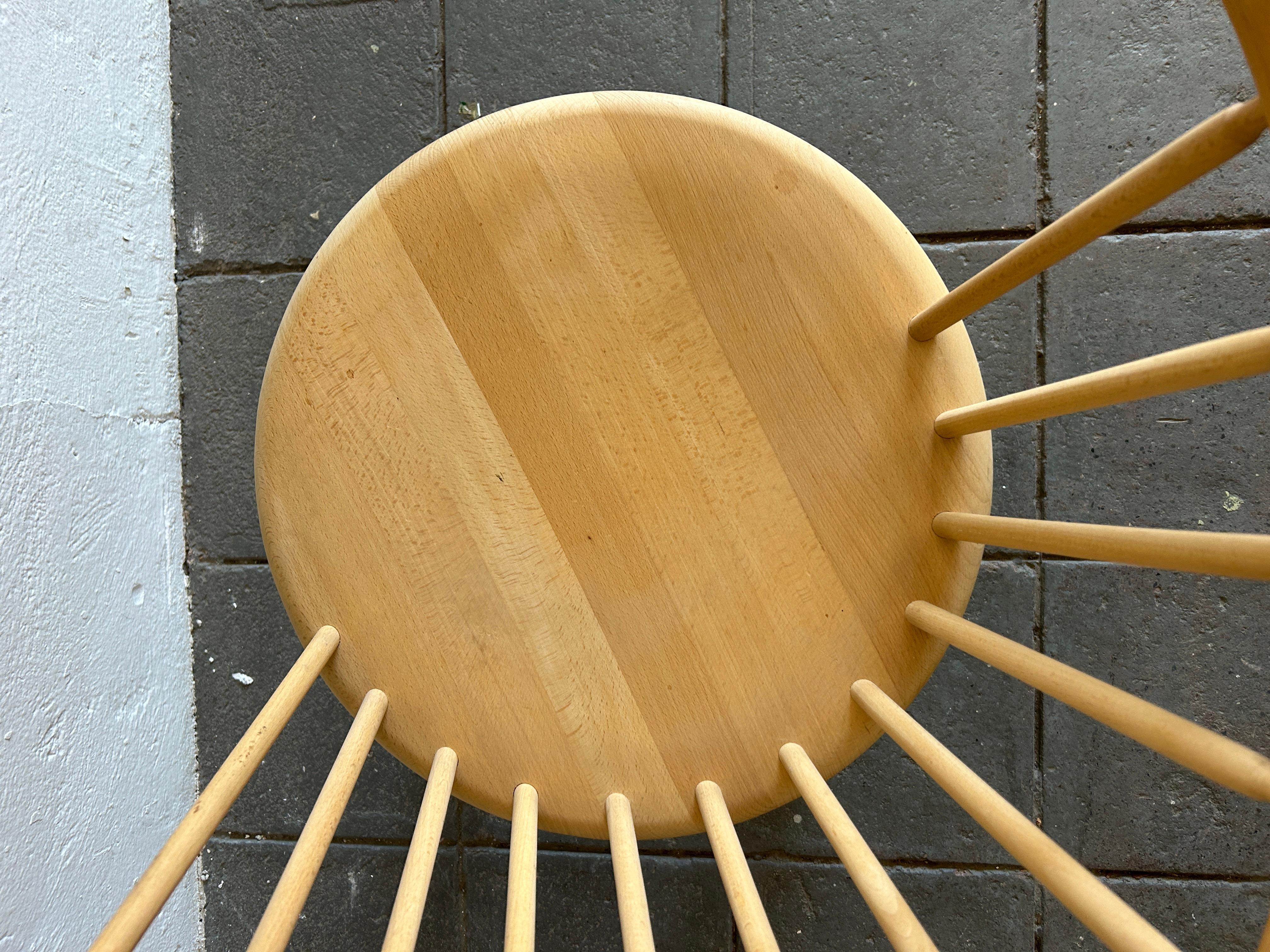Mid-Century Modern Whimsical Curved Spindle Back Maple Dining or Side ...