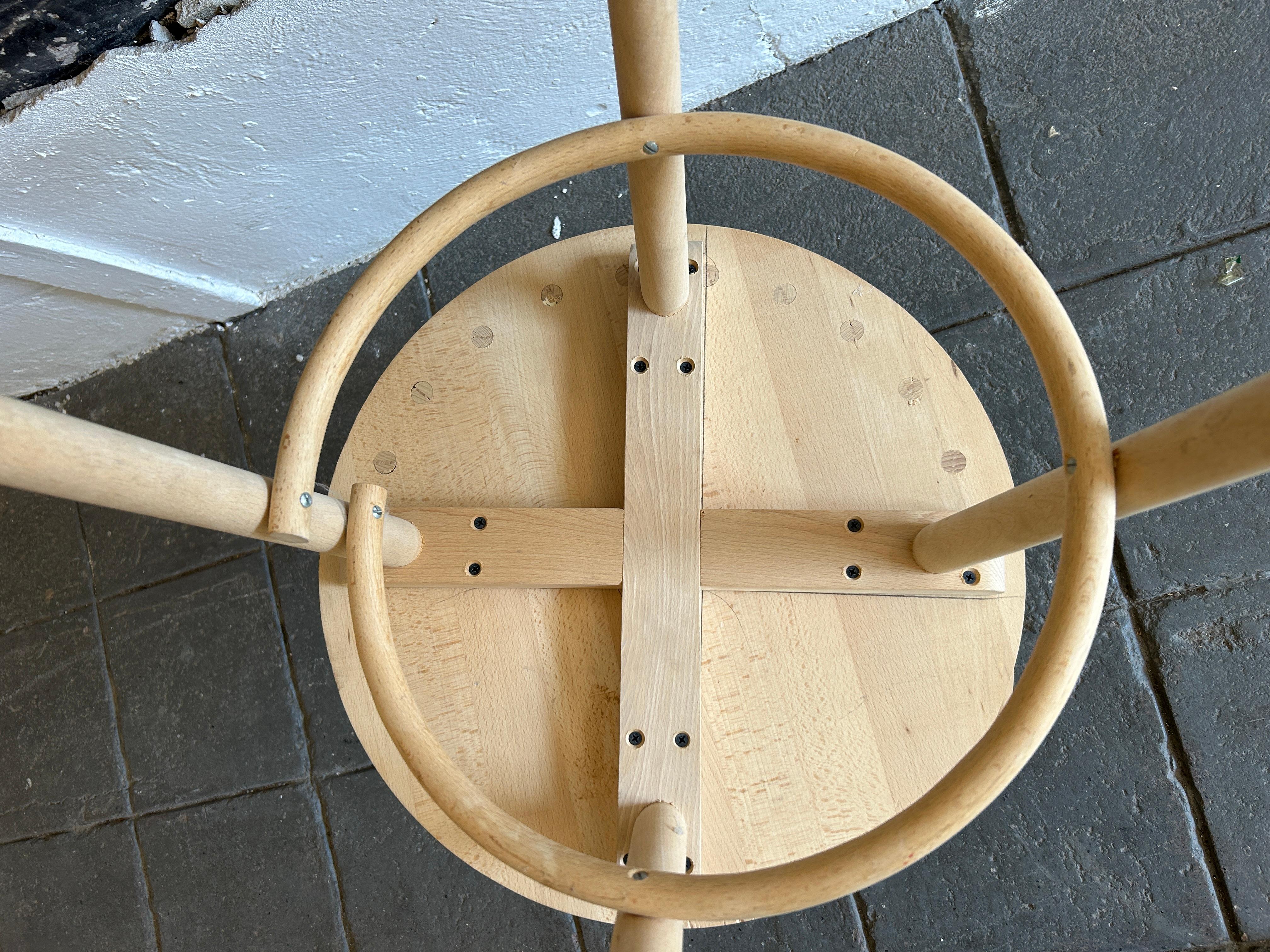 Mid-Century Modern Whimsical Curved Spindle Back Maple Dining or Side ...
