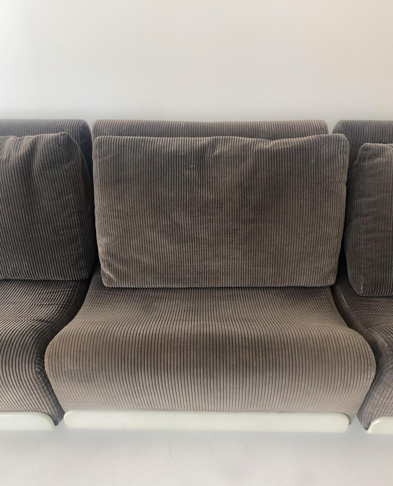 Mid-Century Modern White Grey Orbis Sofa by Luigi Colani, Germany ...