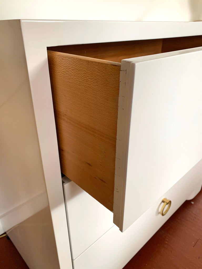 Mid-Century Modern White Newly Lacquered Chest Dresser Chest of Drawers ...