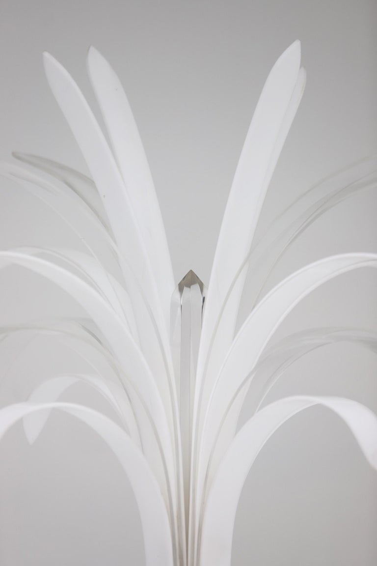 Mid-Century Modern White Palmtree Floor Lamp in Perspex by Theo ...