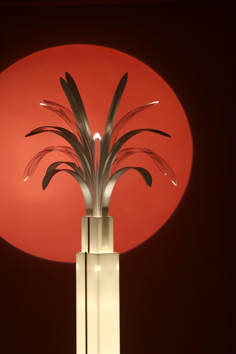 Mid-Century Modern White Palmtree Floor Lamp in Perspex by Theo ...