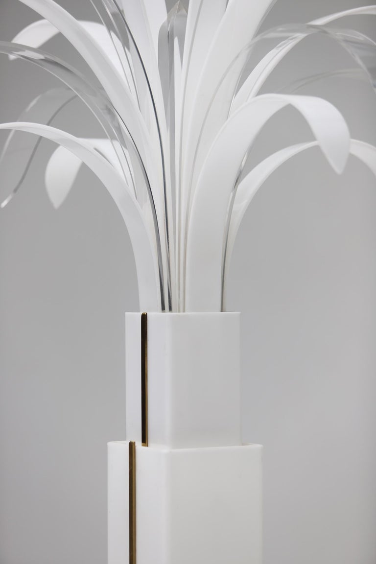 Mid-Century Modern White Palmtree Floor Lamp in Perspex by Theo ...