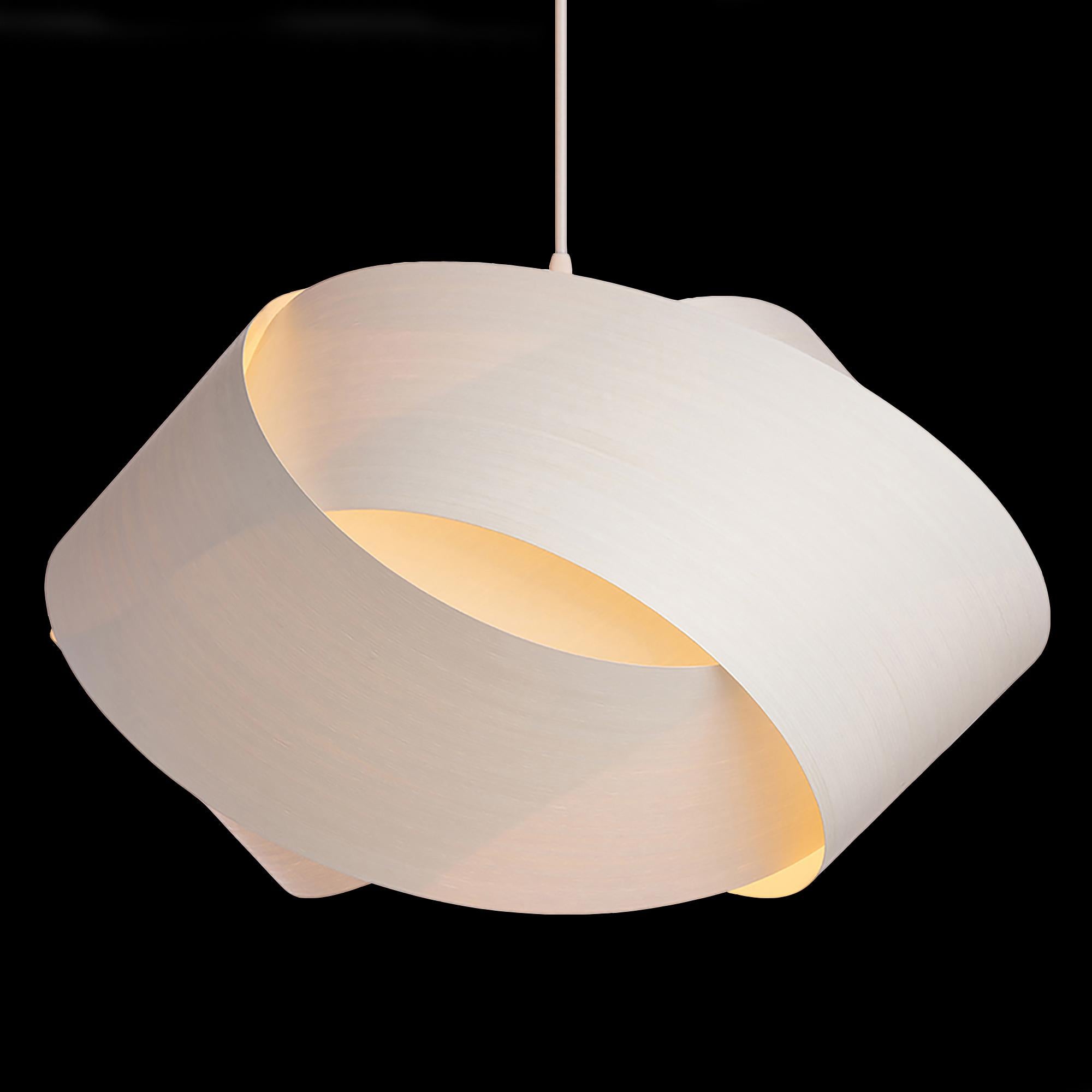 Mid-Century Modern White Wood 32" Chandelier Pendant For Sale at 1stDibs