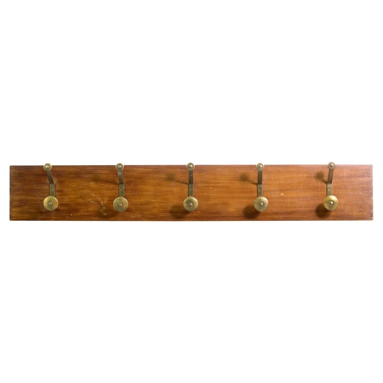 Mid-Century Modern Wide Hat and Coat Wall Mount Rack For Sale at 1stDibs