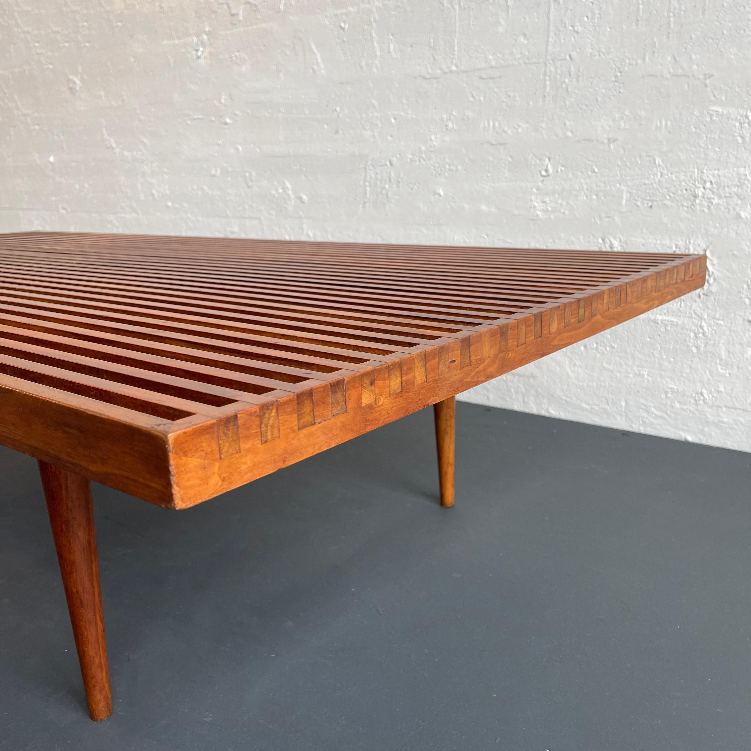 Mid-Century Modern Wide Slat Mahogany Coffee Table By Mel Smilow For ...