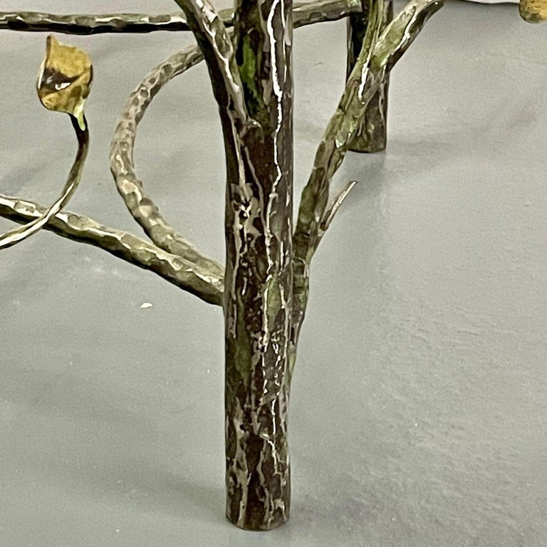 Mid-Century Modern William Switzer Square Coffee Table, Bronze, Glass ...