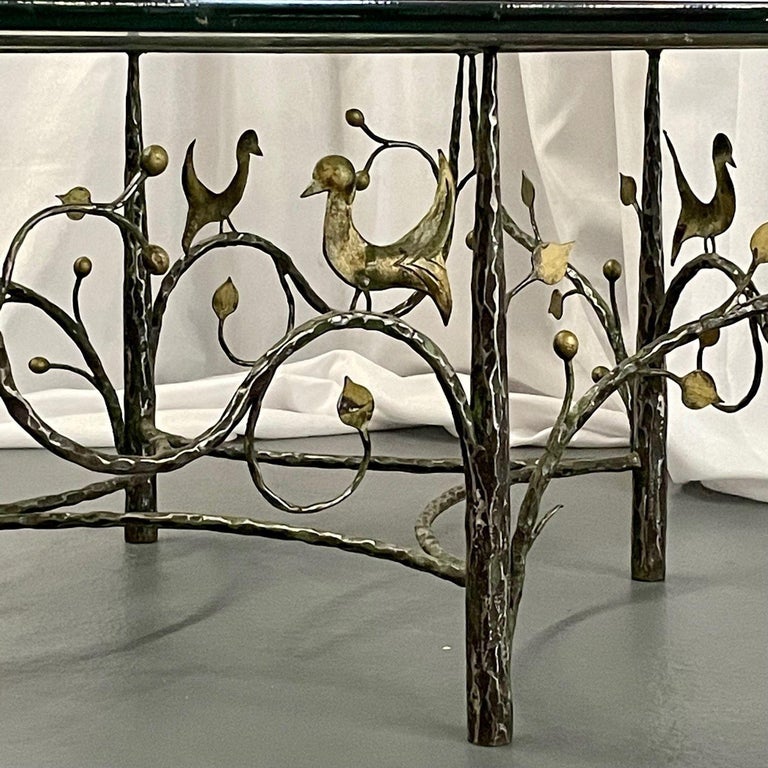 Mid-Century Modern William Switzer Square Coffee Table, Bronze, Glass ...