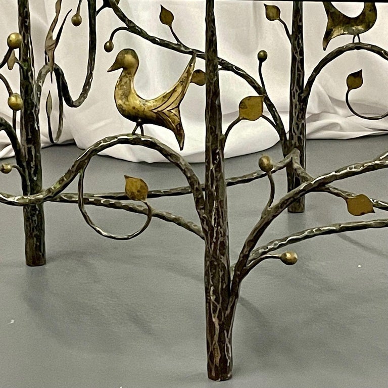 Mid-Century Modern William Switzer Square Coffee Table, Bronze, Glass ...