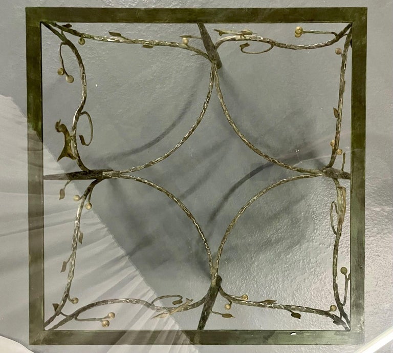 Mid-Century Modern William Switzer Square Coffee Table, Bronze, Glass ...