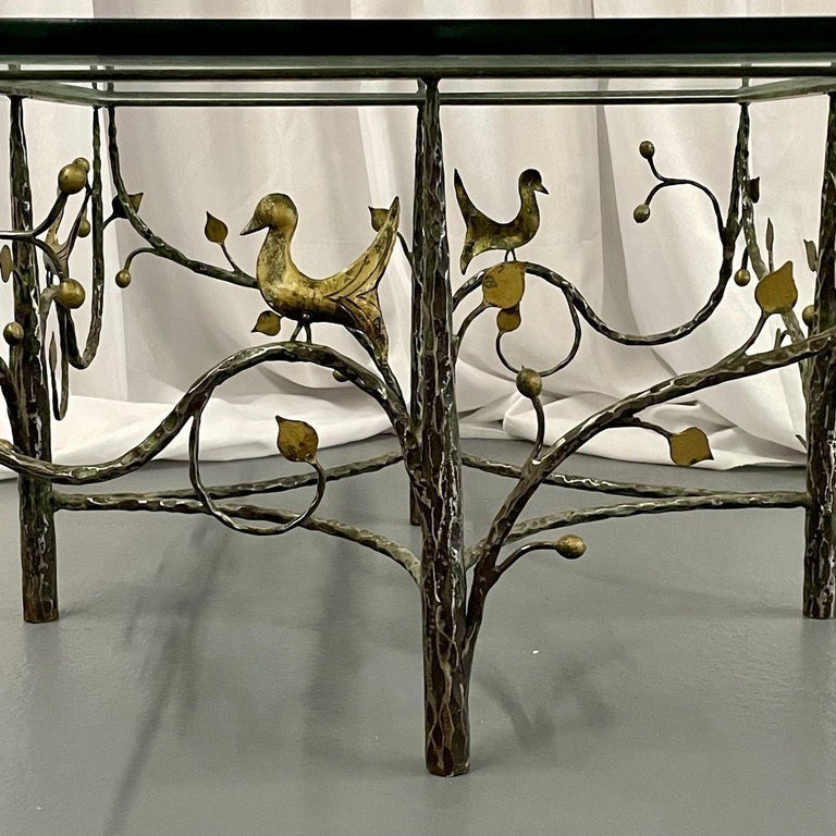 Mid-Century Modern William Switzer Square Coffee Table, Bronze, Glass ...