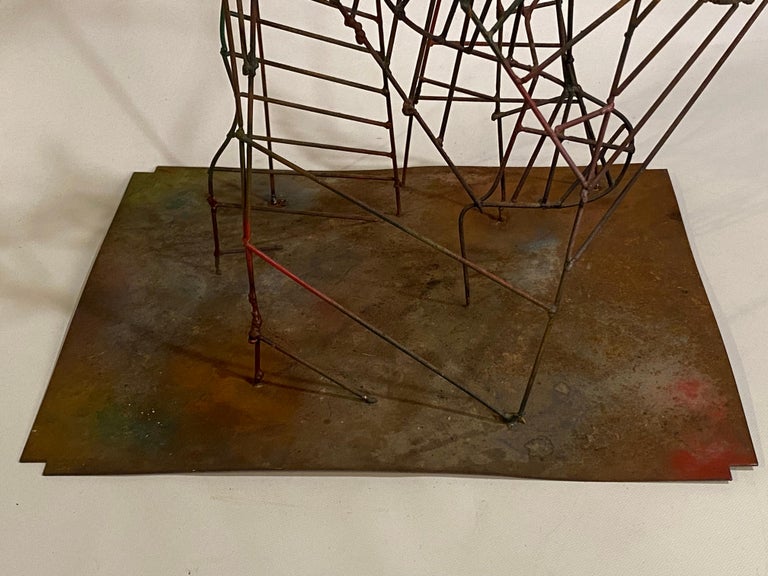 Mid-Century Modern Skeletal Wire Rod Abstract Sculpture For Sale at 1stDibs