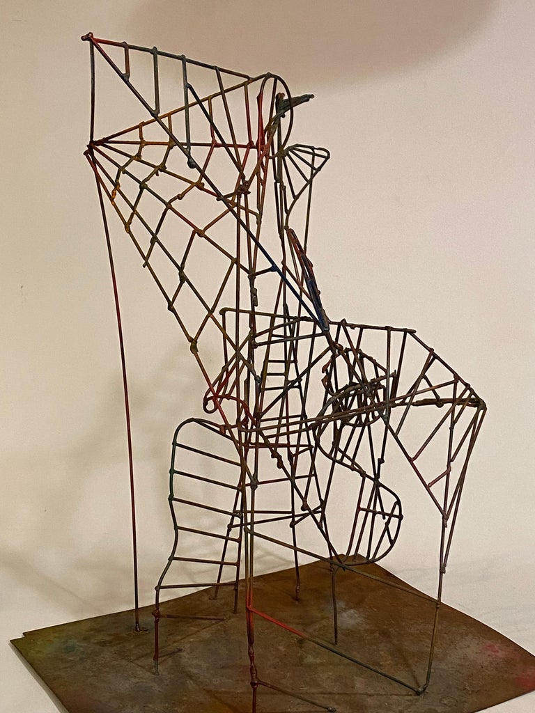 Mid-Century Modern Skeletal Wire Rod Abstract Sculpture For Sale at 1stDibs