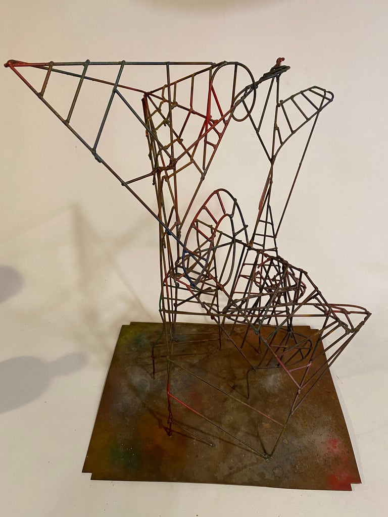 Mid-Century Modern Skeletal Wire Rod Abstract Sculpture For Sale at 1stDibs