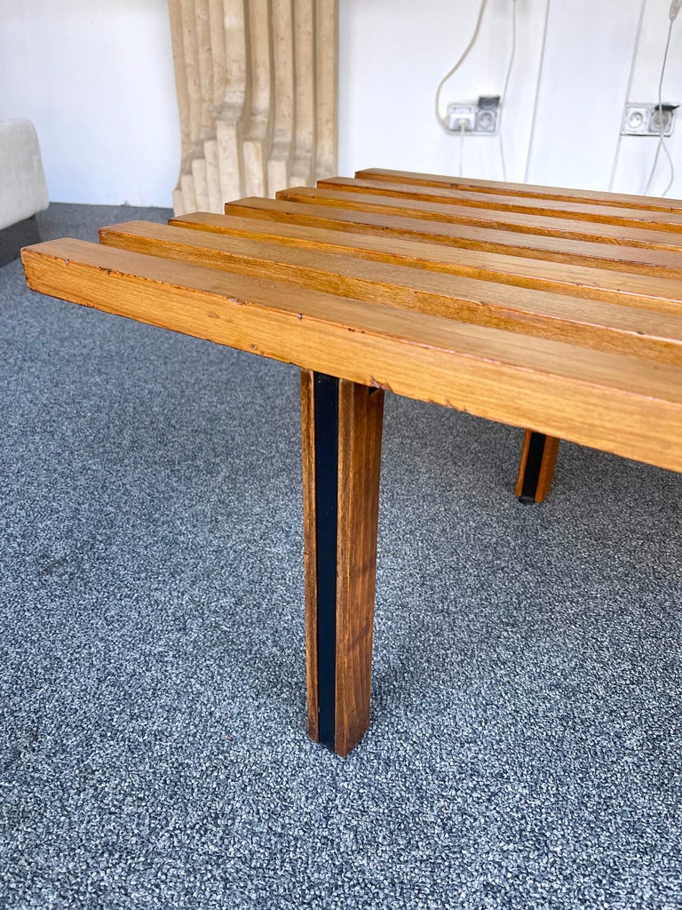 Mid-Century Modern Wood and Metal Bench by ISA. Italy, 1950s For Sale ...