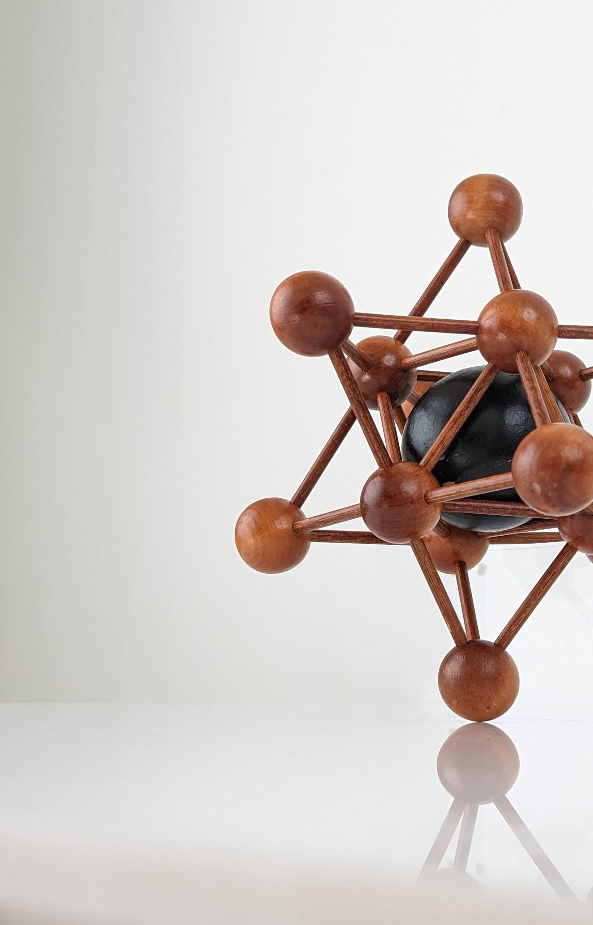 Mid-Century Modern Wood Scientific Molecule Atomic Sculpture 1950s For ...
