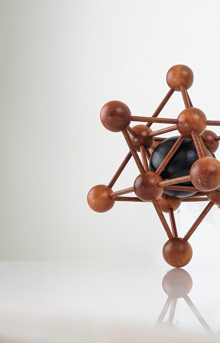 Mid-Century Modern Wood Scientific Molecule Atomic Sculpture 1950s For ...