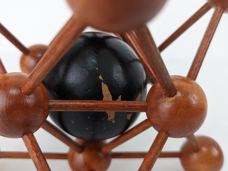 Mid-Century Modern Wood Scientific Molecule Atomic Sculpture 1950s For ...
