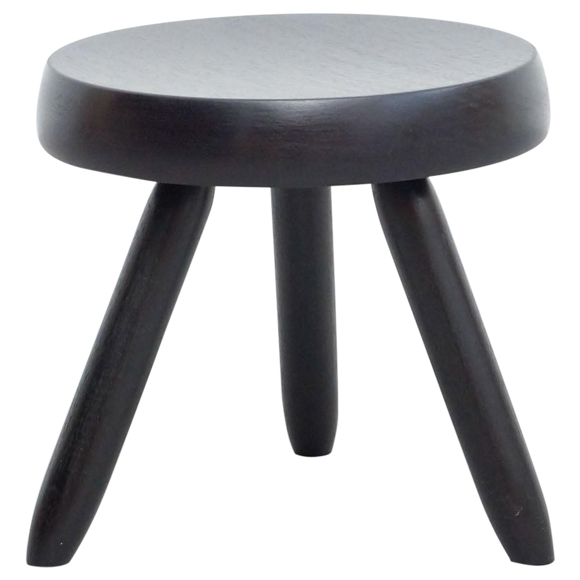 After Charlotte Perriand, Mid Century Modern Black Wood Stool - Free ...