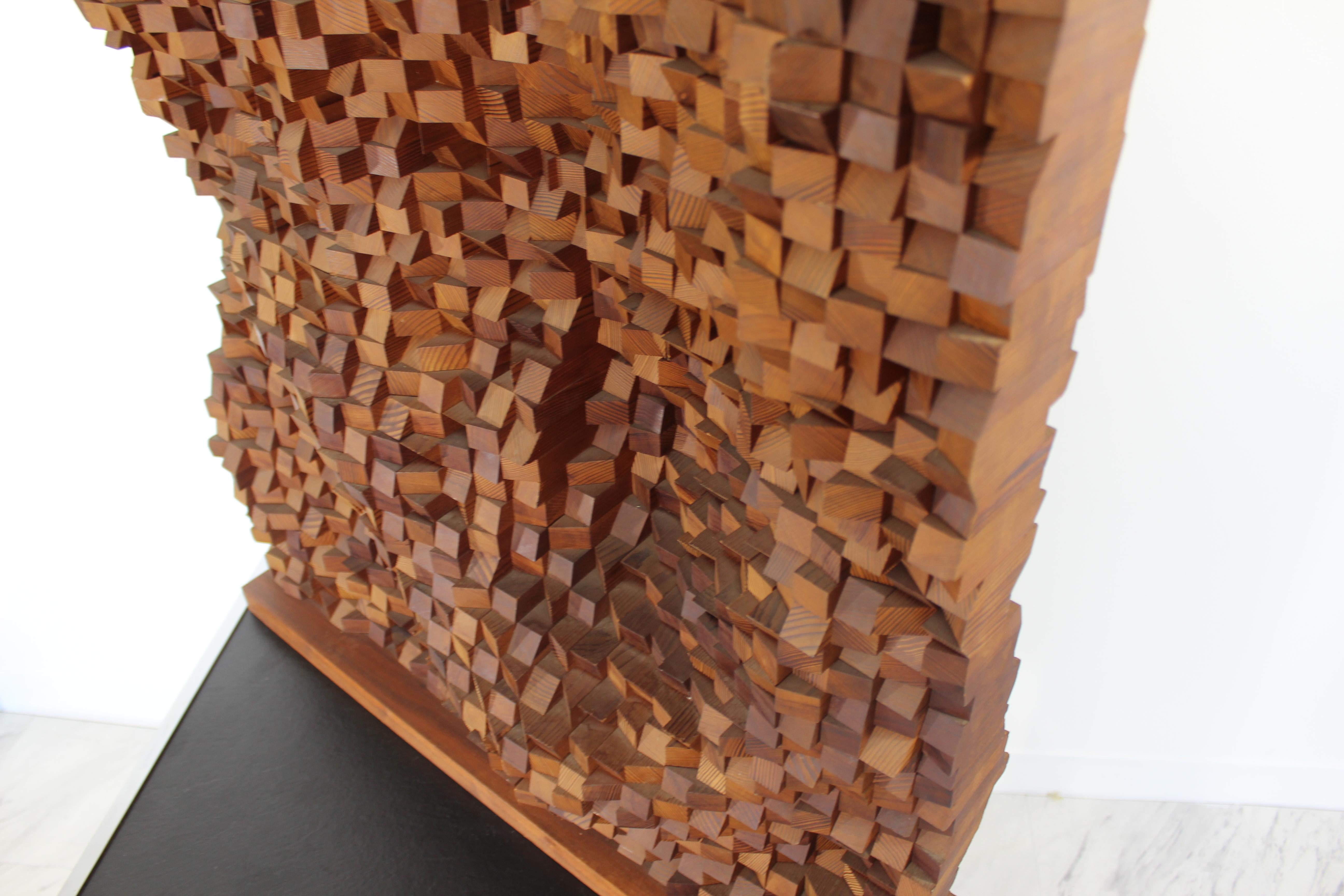 Mid-Century Modern Wooden Large Sculpture "Wall" by Arthur Hoener, 1964 ...