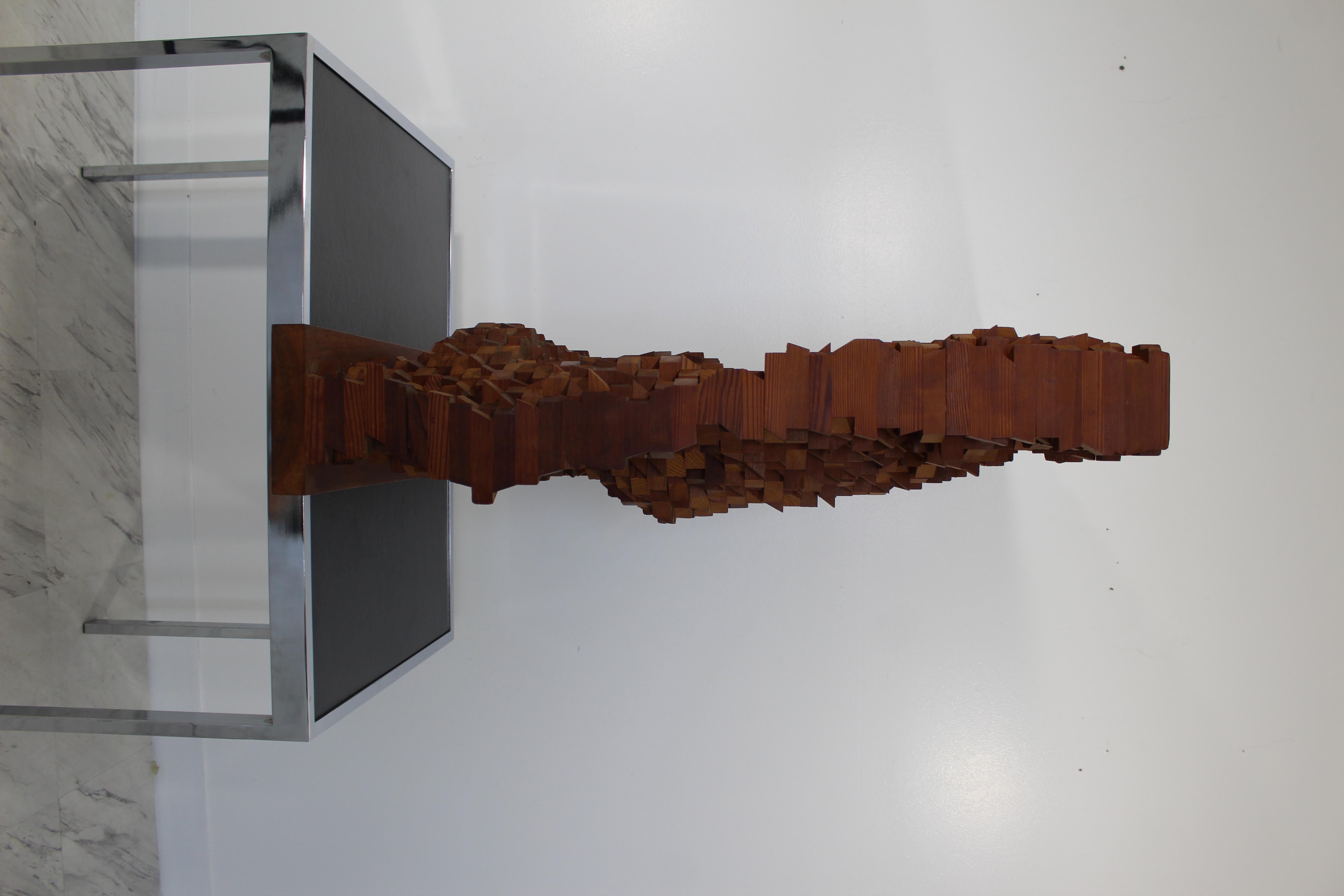 Mid-Century Modern Wooden Large Sculpture "Wall" by Arthur Hoener, 1964 ...