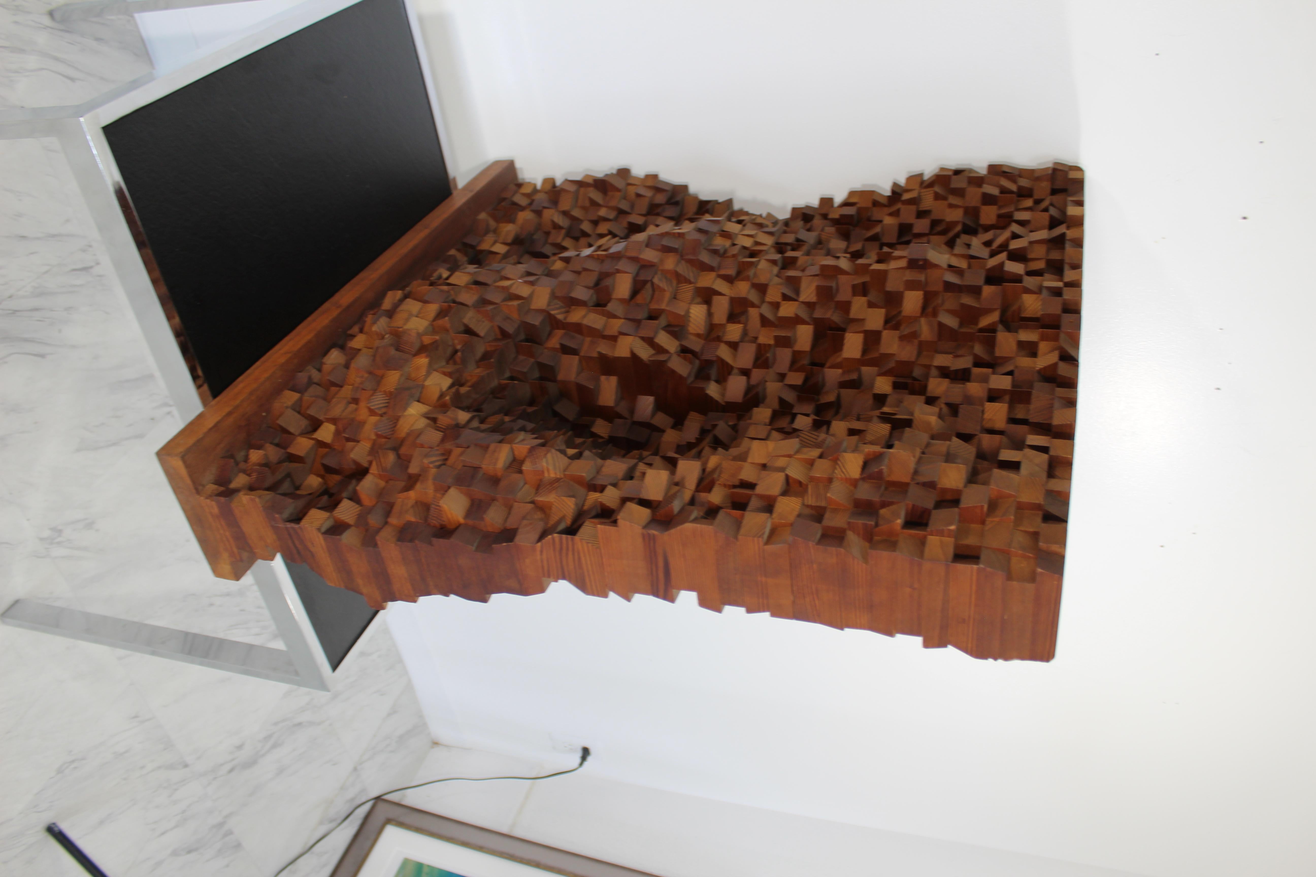 Mid-Century Modern Wooden Large Sculpture "Wall" by Arthur Hoener, 1964 ...