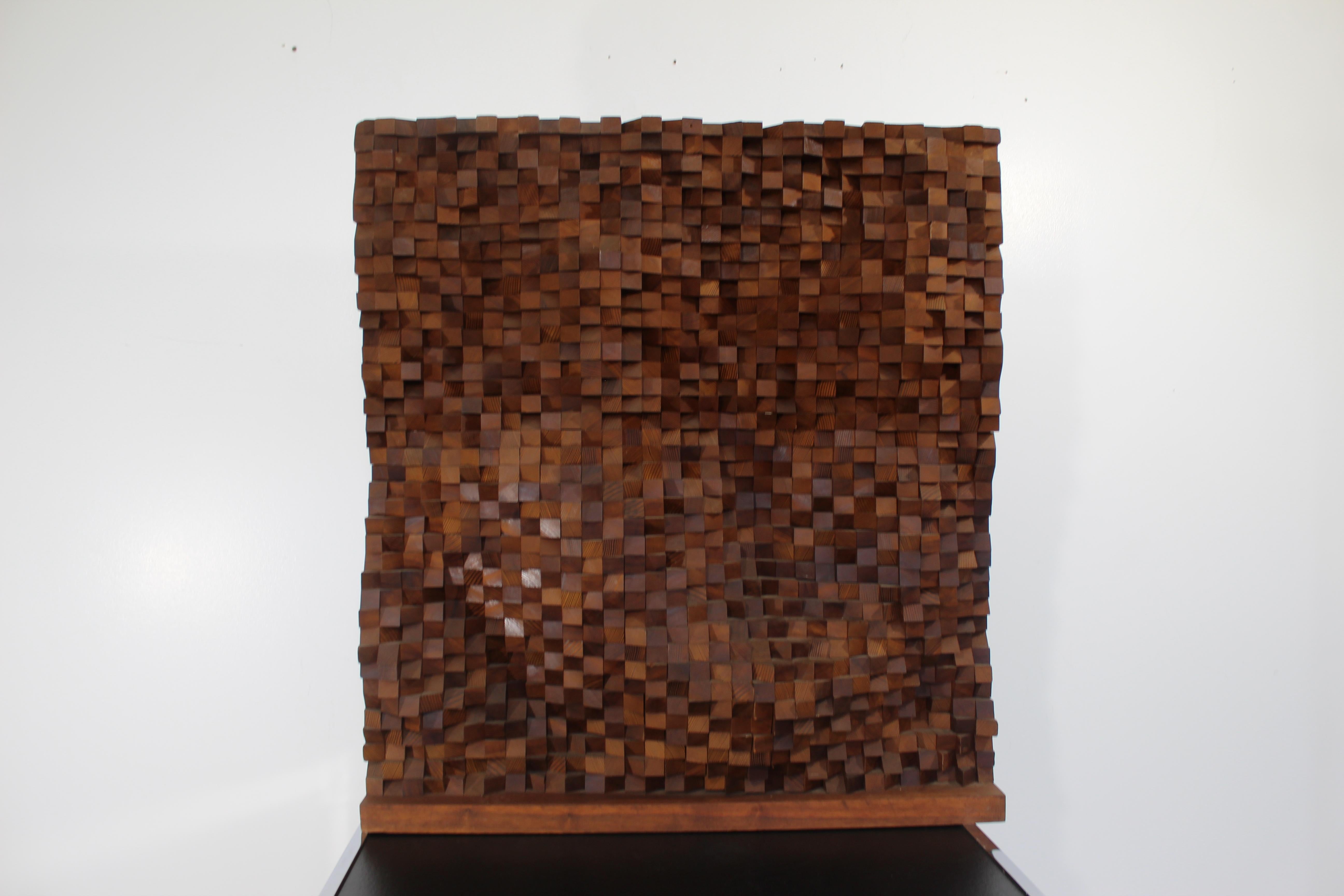 Mid-Century Modern Wooden Large Sculpture "Wall" by Arthur Hoener, 1964 ...