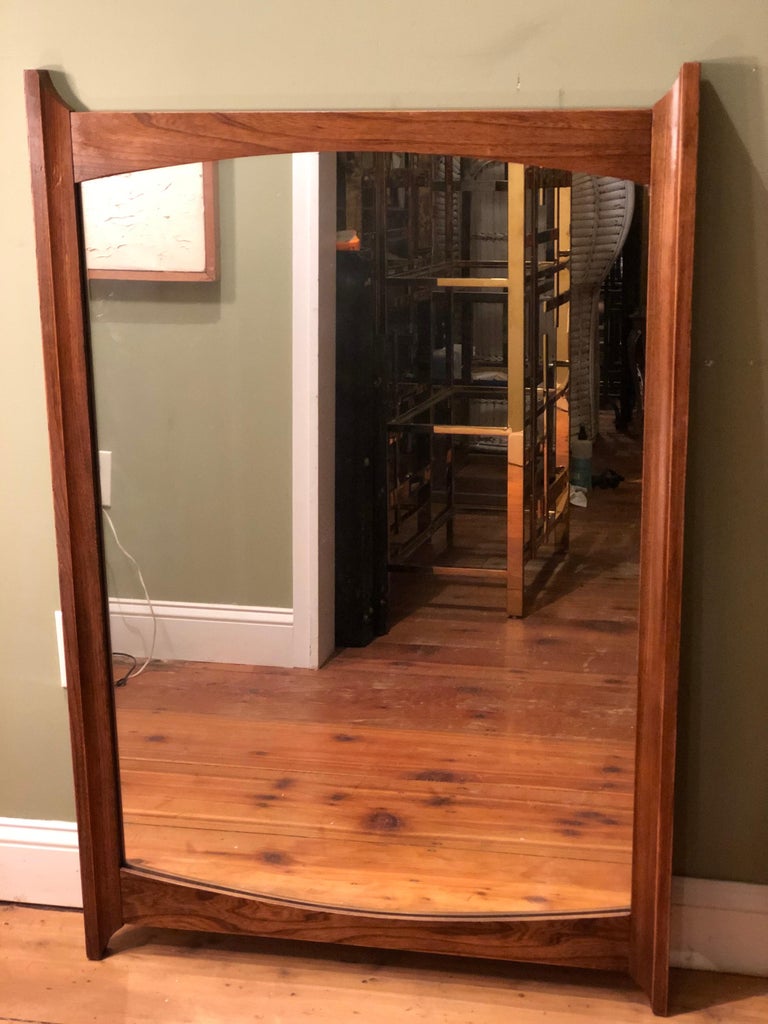 Mid-Century Modern Wooden Mirror at 1stDibs