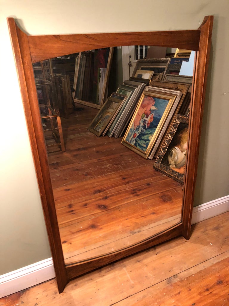 Mid-Century Modern Wooden Mirror at 1stDibs