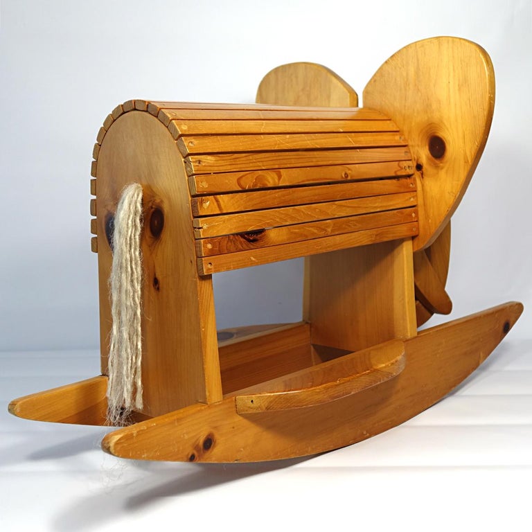Mid-Century Modern Wooden Rocking Elephant For Sale at 1stDibs ...