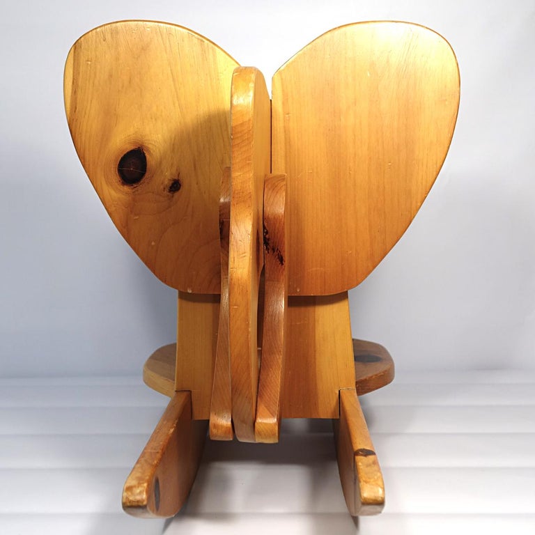 Mid-Century Modern Wooden Rocking Elephant For Sale at 1stDibs ...