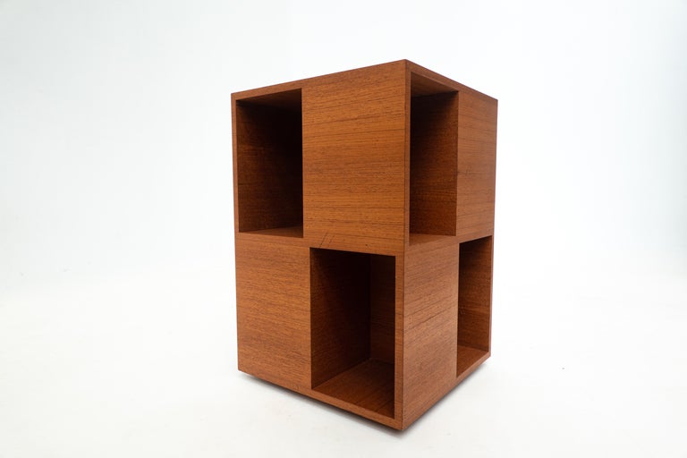 Mid-Century Modern Wooden Swivel Library, Italy, 1960s For Sale at 1stDibs