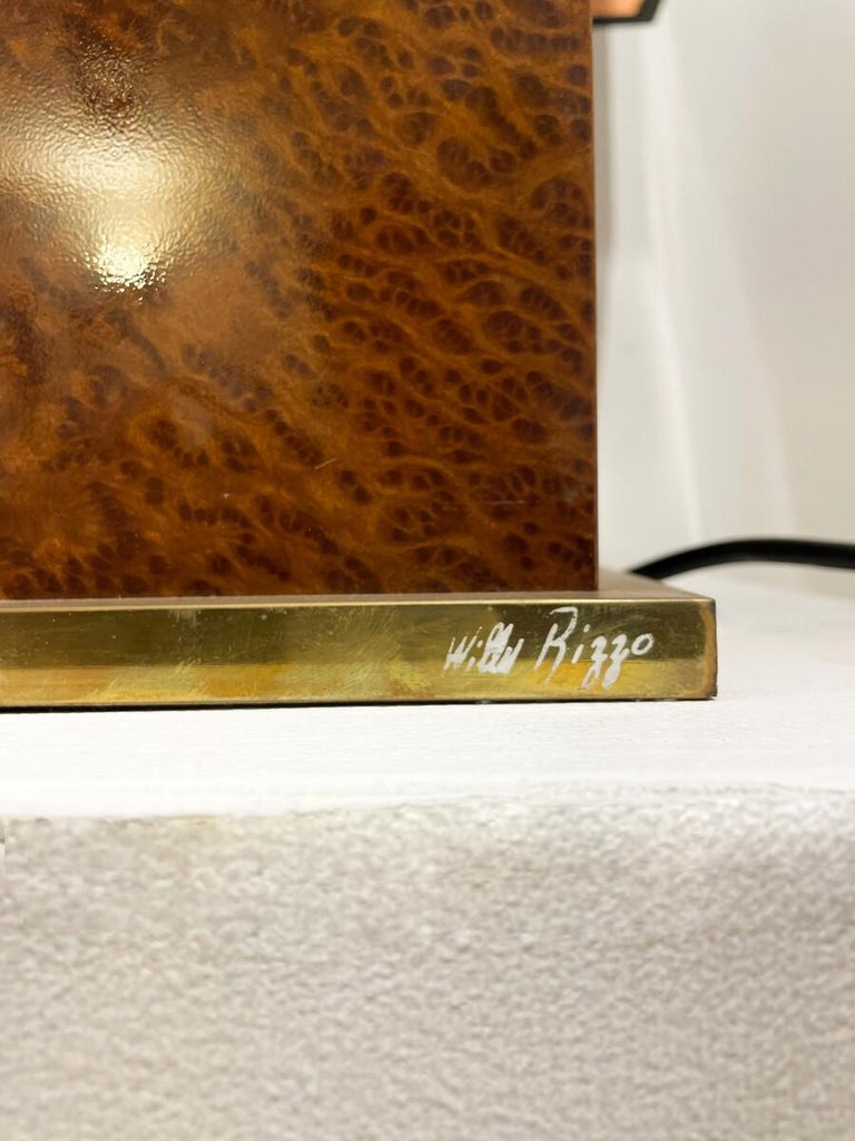 Mid-Century Modern Wooden Table Lamp "Love" by Willy Rizzo, 1970s For ...