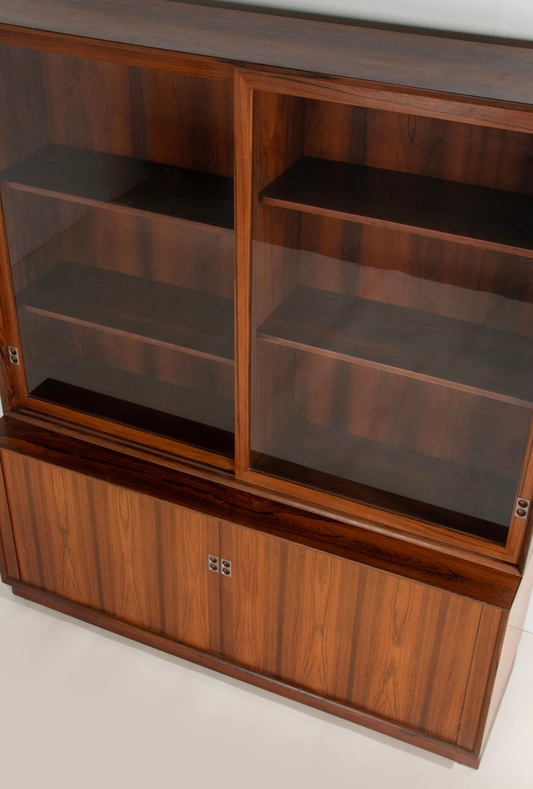 Mid-Century Modern Wooden Tambour Bookcase/Credenza by Arne Vodder ...