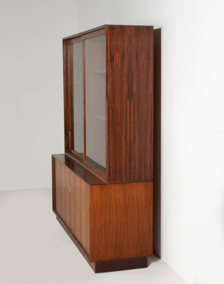 Mid-Century Modern Wooden Tambour Bookcase/Credenza by Arne Vodder ...