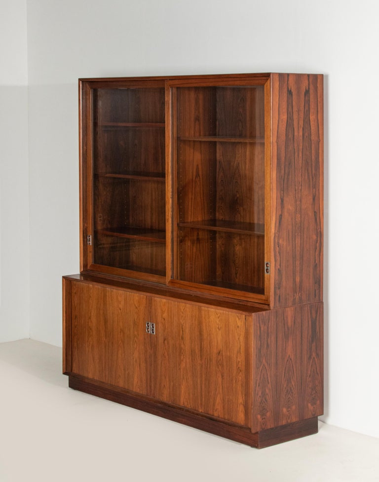 Mid-Century Modern Wooden Tambour Bookcase/Credenza by Arne Vodder ...