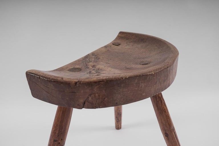 Mid-Century Modern Wooden Working Stool, 1960s France For Sale at 1stDibs