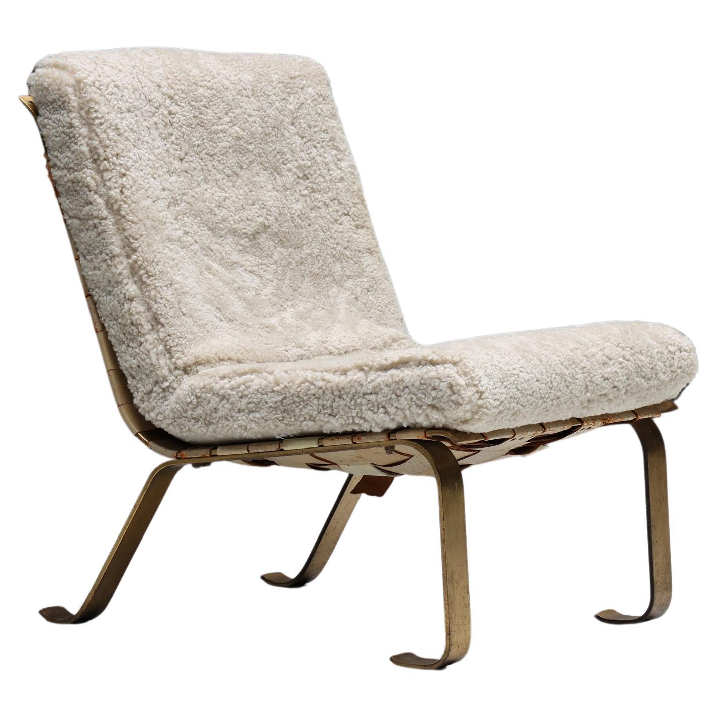 Mid-Century Modern Wool Lounge Chair, 1940s For Sale at 1stDibs