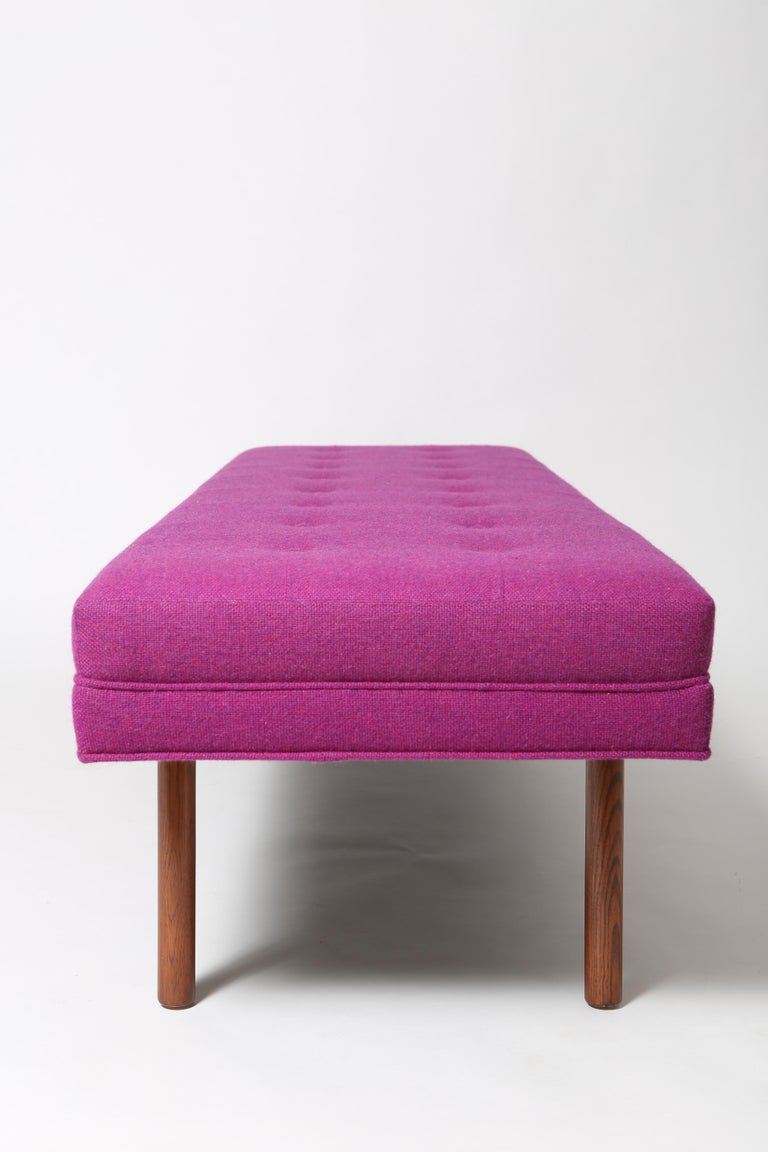 Mid-Century Modern Wool Upholstered Bench at 1stDibs