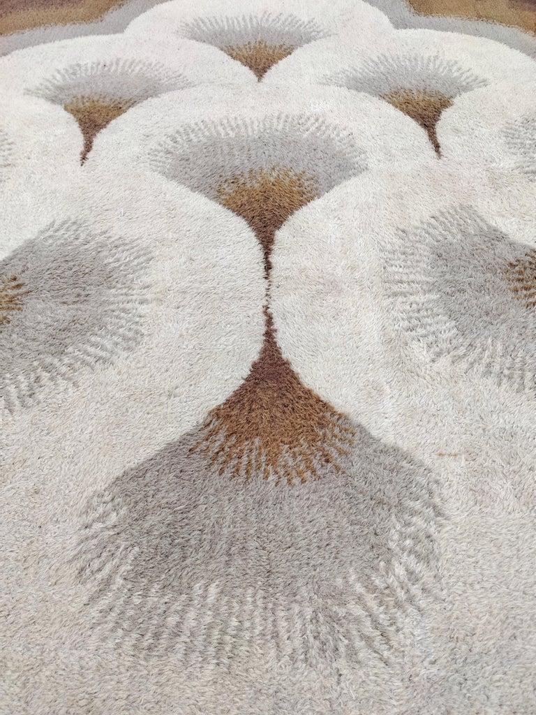 Mid Century Modern Woolen Rug Inspired by Art Deco, West Germany 1970s ...