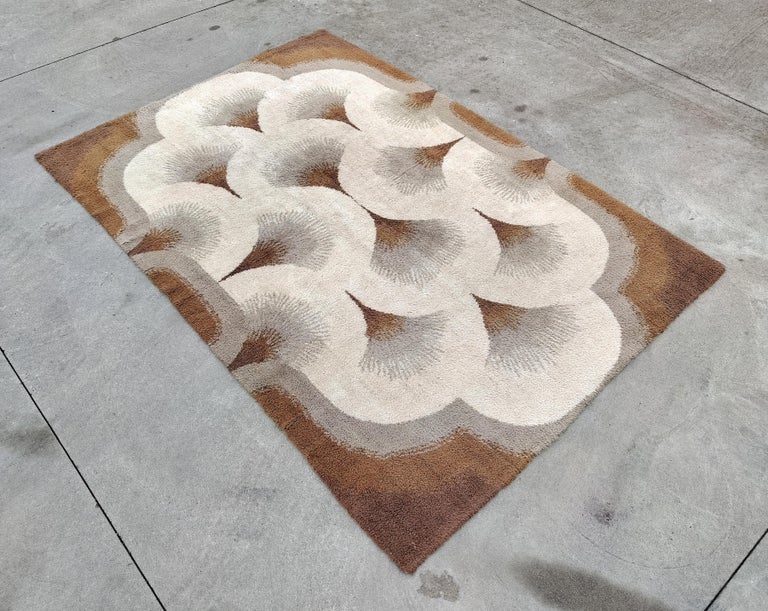 Mid Century Modern Woolen Rug Inspired by Art Deco, West Germany 1970s ...