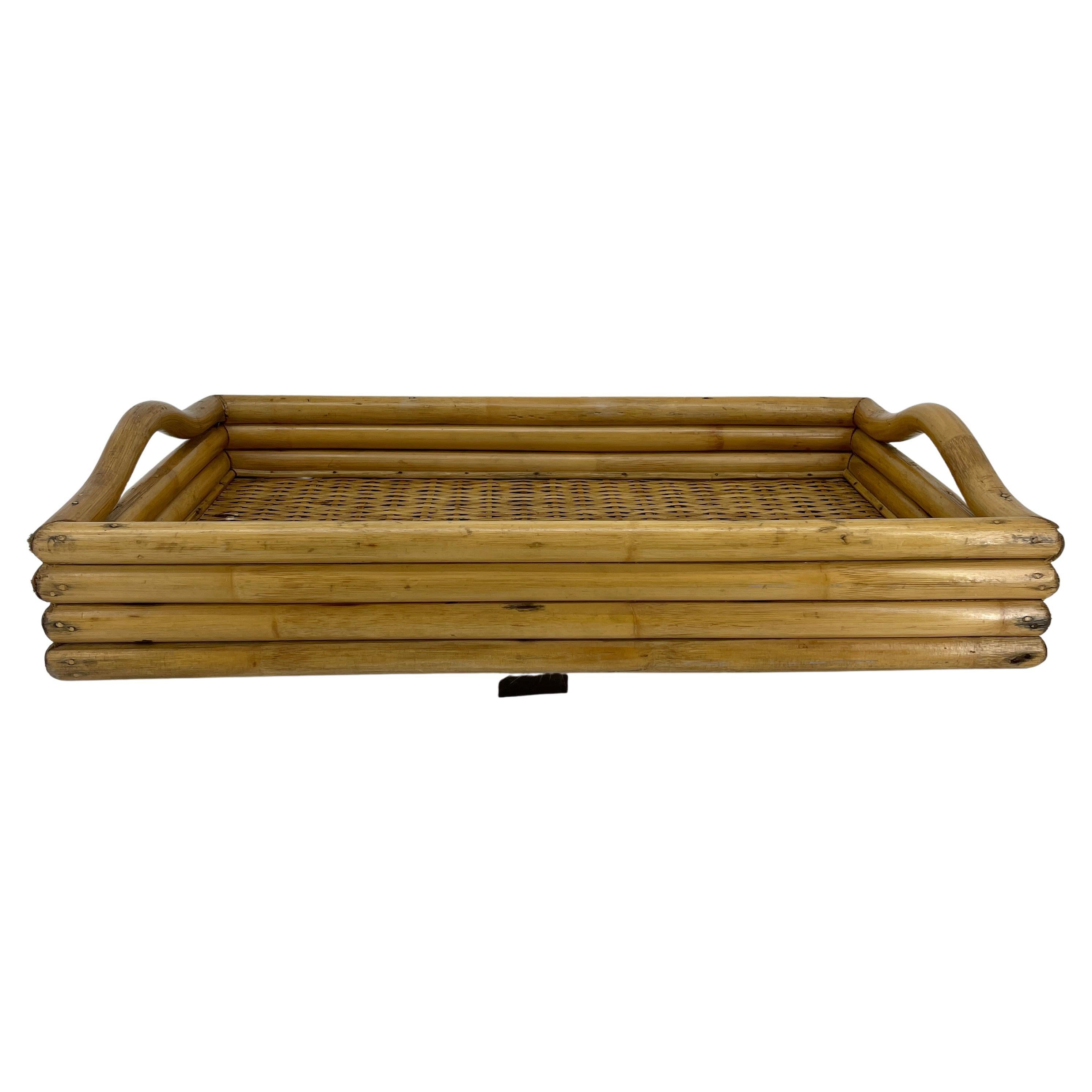 Large Bamboo Serving Tray For Sale at 1stDibs